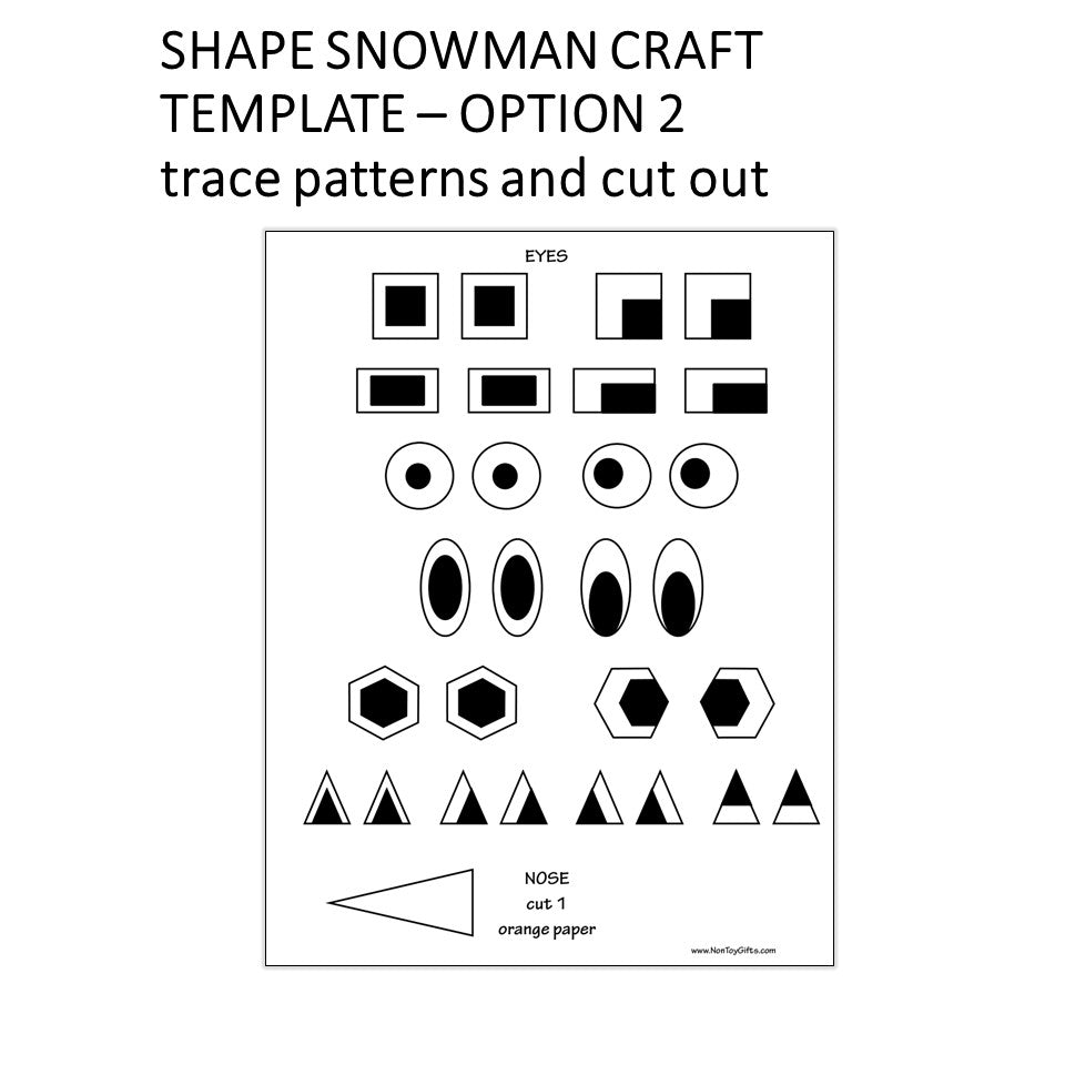 Shape Snowman Craft - Winter Snowman Craft – Non-Toy Gifts