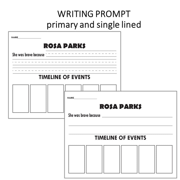 Rosa Parks Craft and Writing Activity with Timeline – Non-Toy Gifts