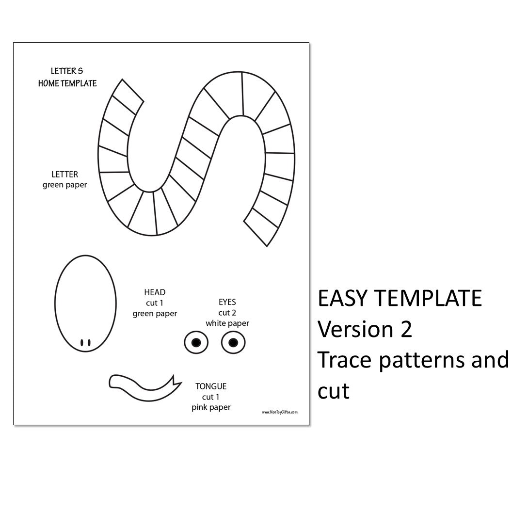 Letter S Craft - S is for Snake- Uppercase Letter S – Non-Toy Gifts
