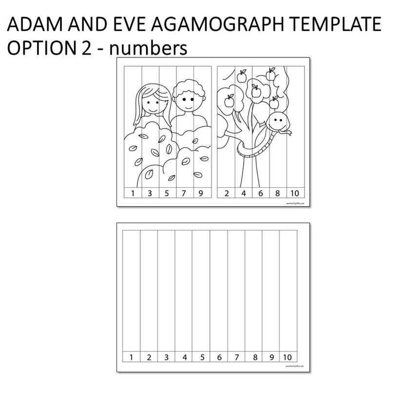 Adam and Eve Agamograph Printable Craft for Kids | Bible Story Activit – Non-Toy Gifts
