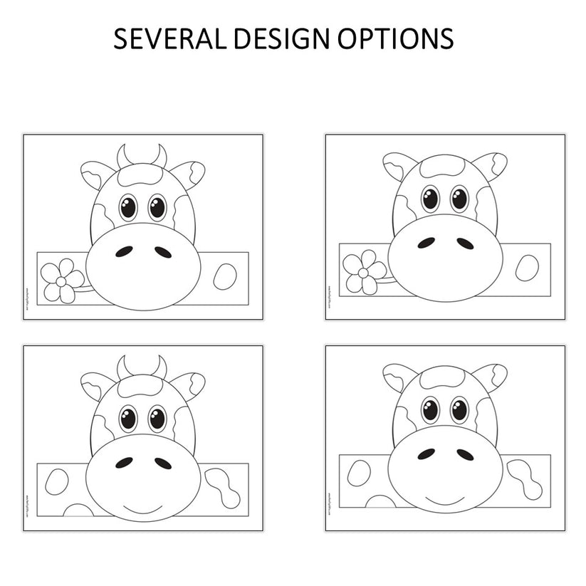 Cow Paper Hat - Farm Animal Headband - Coloring Crown Activity – Non ...