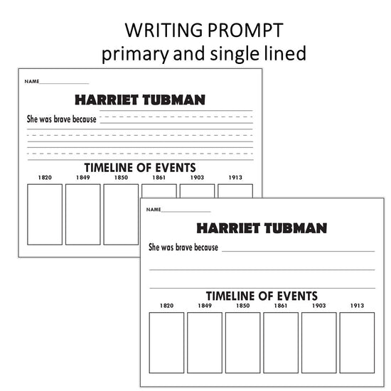 Harriet Tubman Craft and Writing Activity with Timeline – Non-Toy Gifts