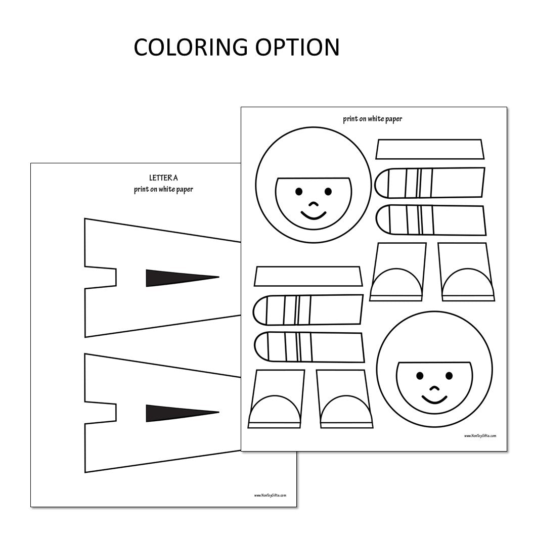 Letter A Craft - A is for Astronaut - Uppercase Letter A – Non-Toy Gifts