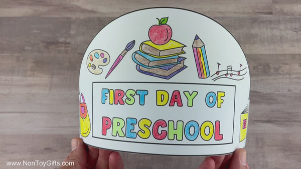First Day of Preschool Paper Hat Craft Printable – Back to School Acti ...