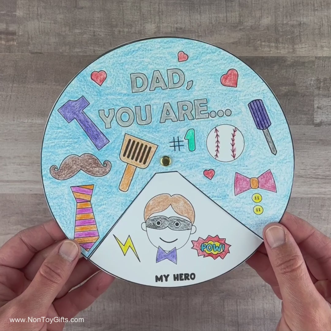 Father's Day Coloring Spinner Wheel Craft – Non-Toy Gifts