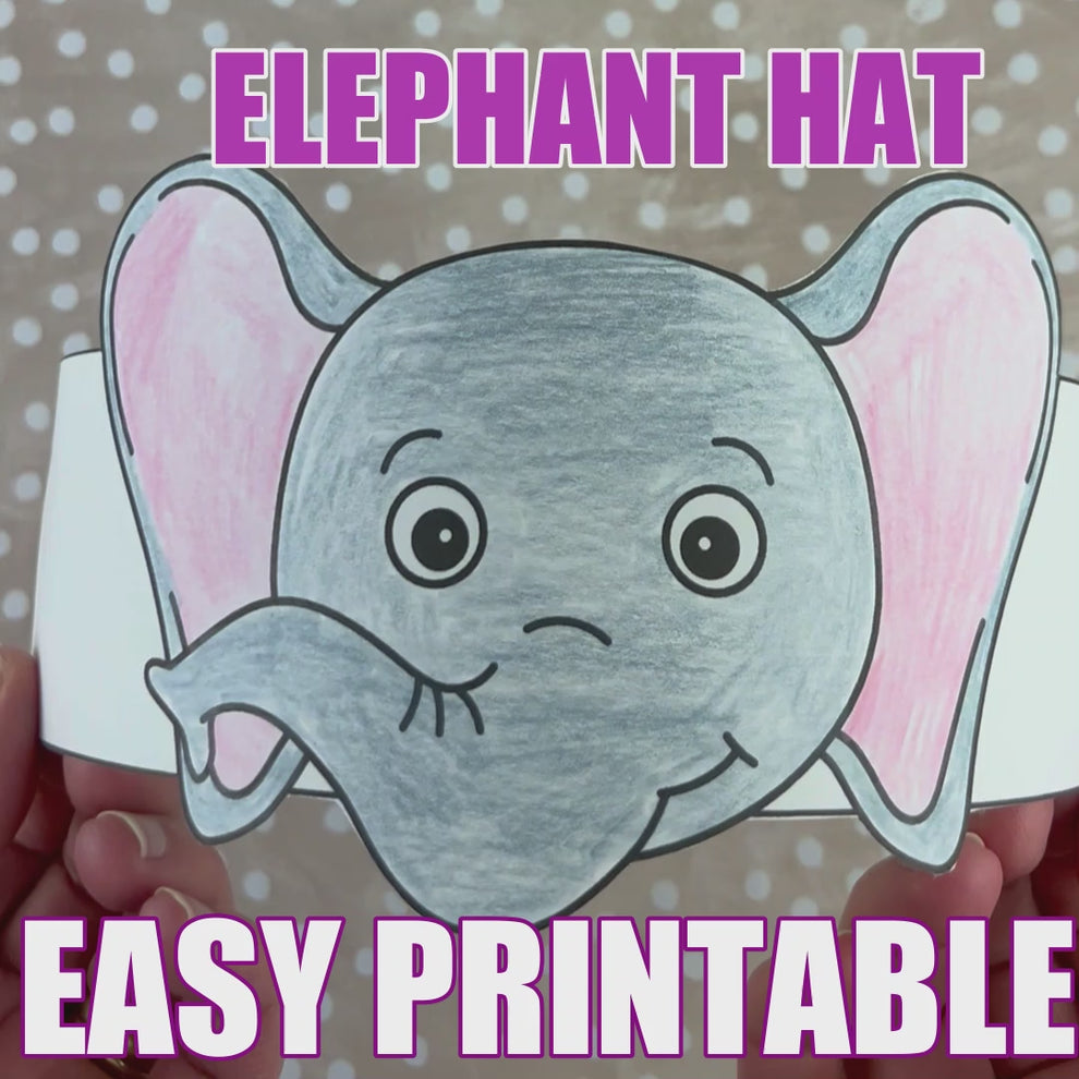 Elephant Headband - Animal Paper Hat – Non-Toy Gifts