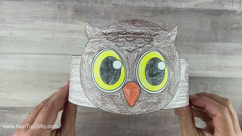 Owl Paper Hat - Fall Coloring Crown - Autumn Headband – Non-Toy Gifts