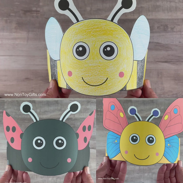 4-Insect Headband Bundle: Bee, Butterfly, Ladybug and Dragonfly – Non ...