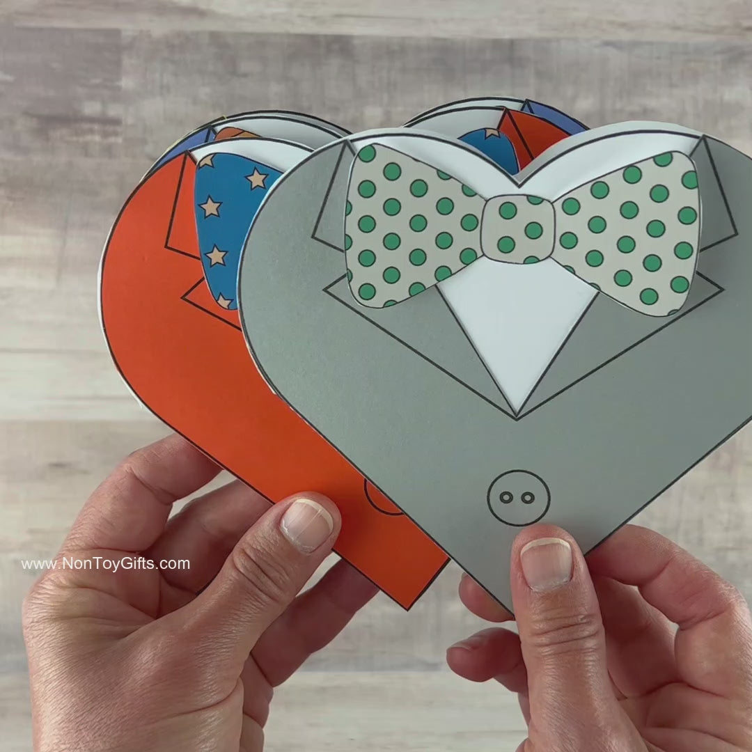 Father's Day Card - Bow Tie Heart Card for Dad and Grandpa – Non-Toy Gifts