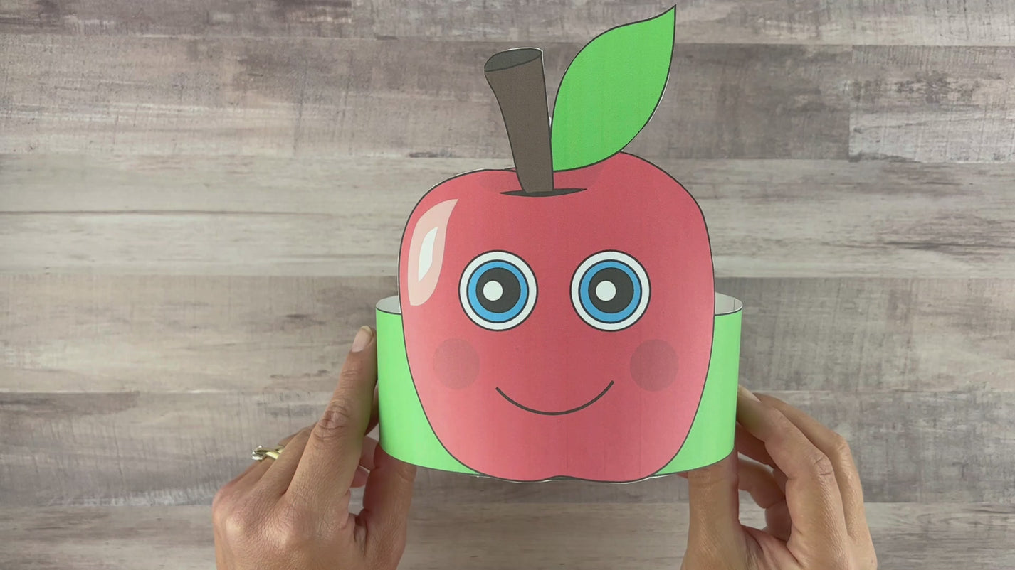 Apple Paper Hat - Fall Coloring Crown - Autumn Headband – Non-Toy Gifts