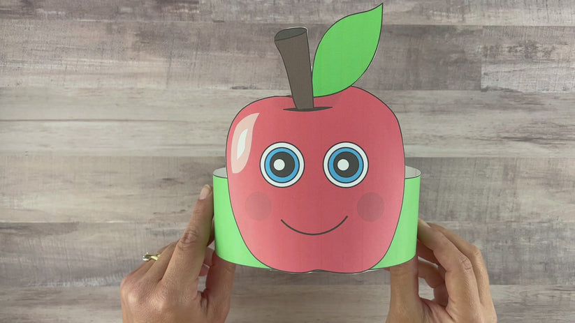 Apple Paper Hat - Fall Coloring Crown - Autumn Headband – Non-Toy Gifts