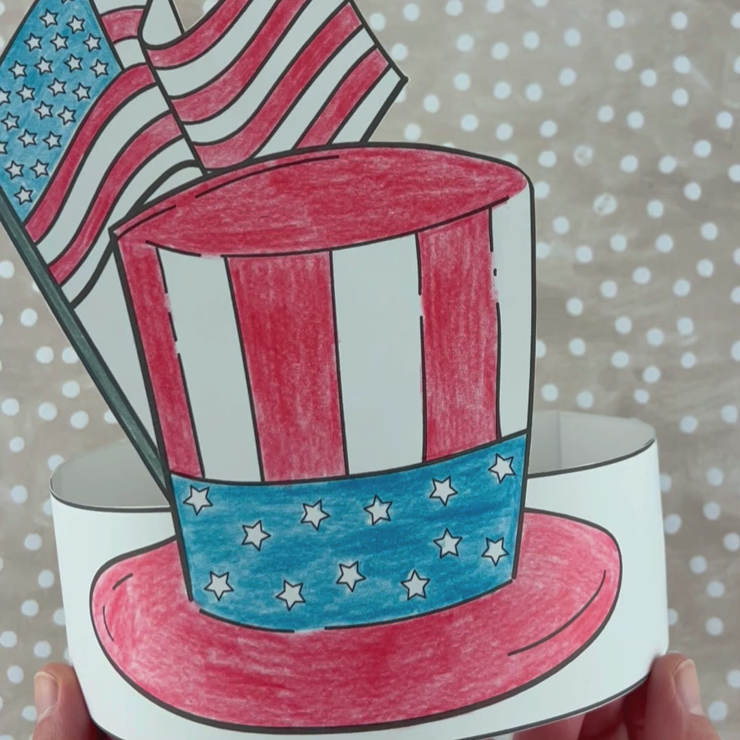 USA 250 Paper Hat Craft Printable – Non-Toy Gifts
