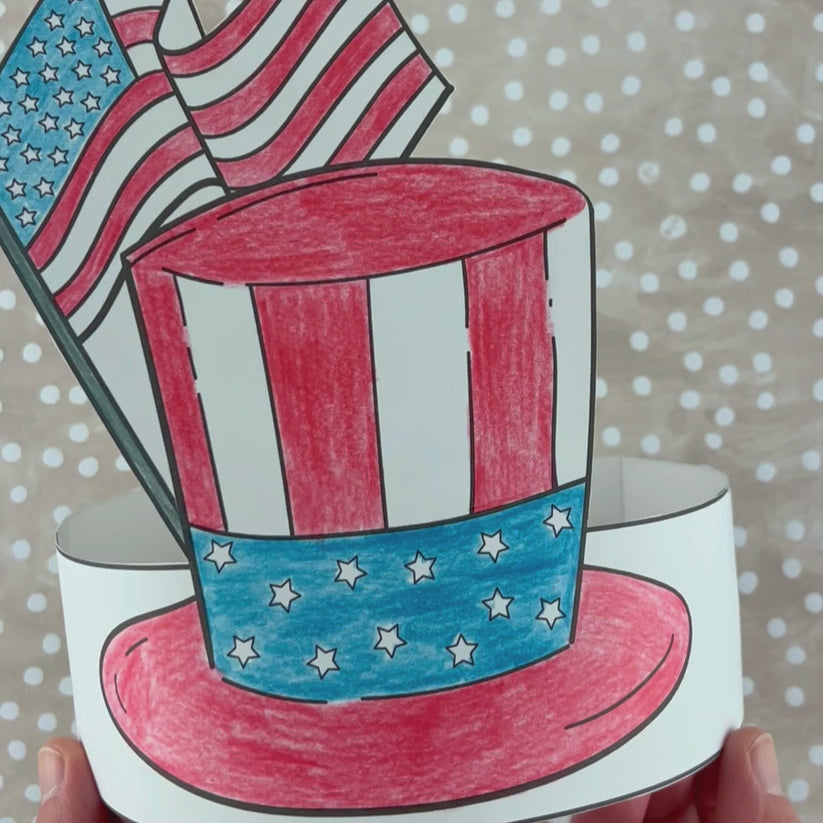 USA 250 Paper Hat Craft Printable – Non-Toy Gifts