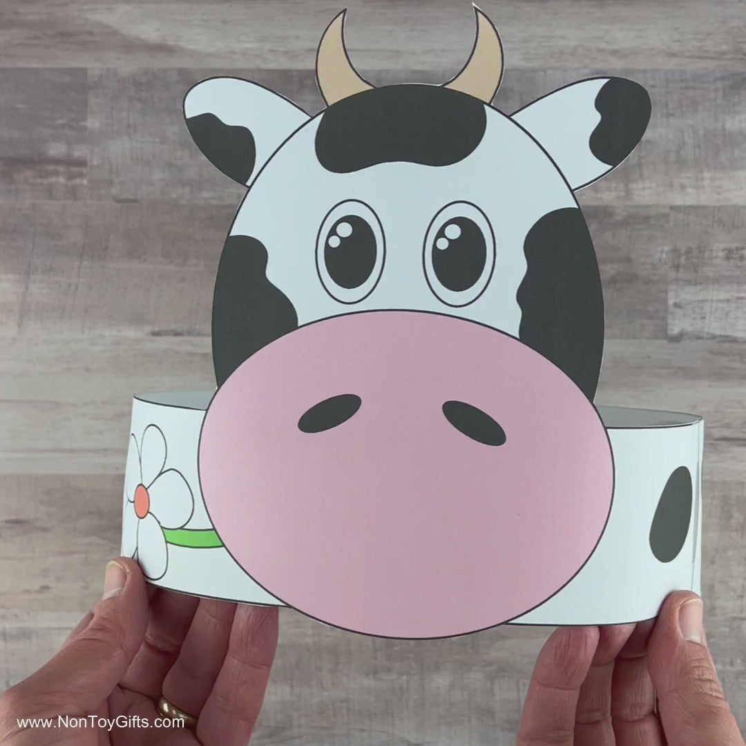 Cow Paper Hat - Farm Animal Headband - Coloring Crown Activity – Non ...