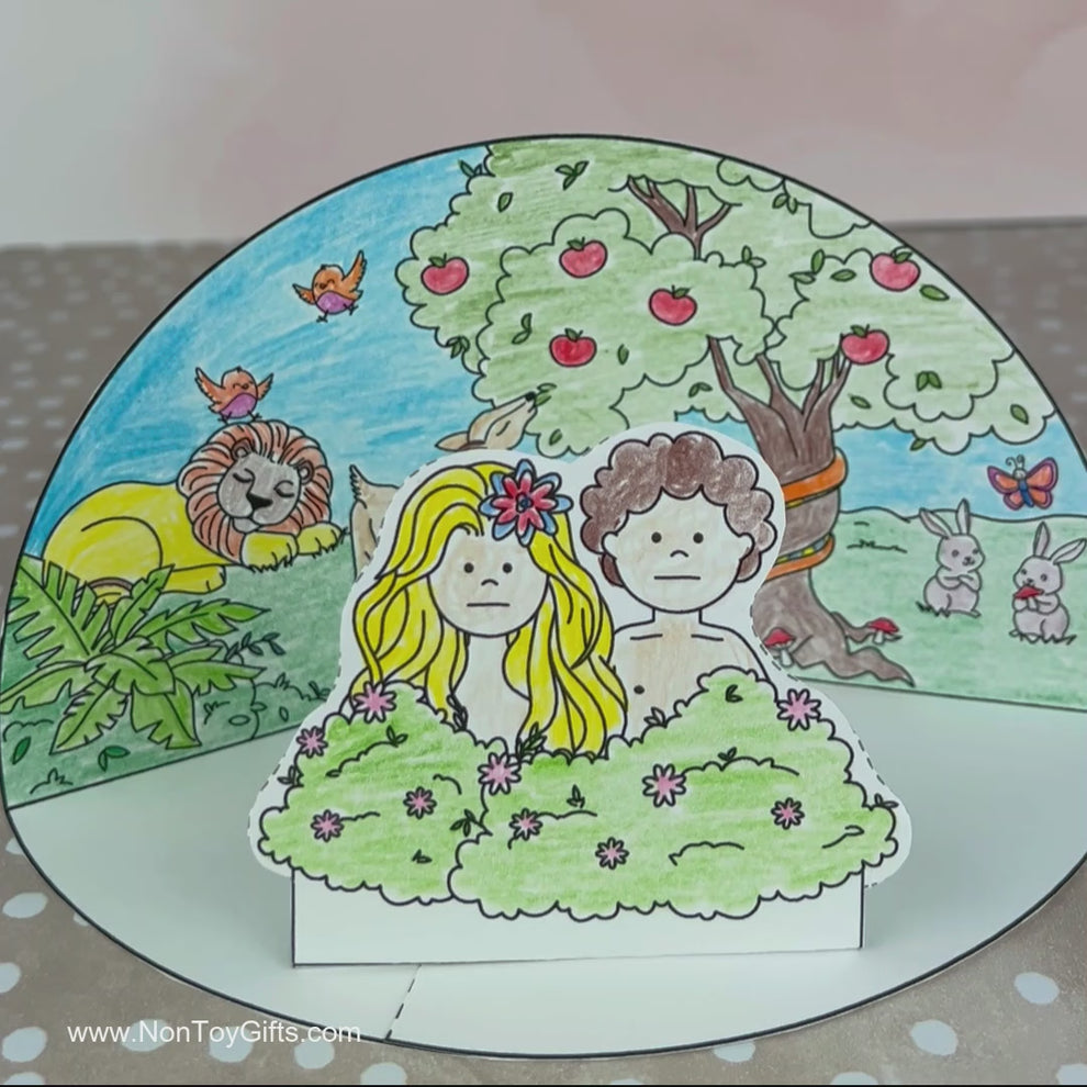 Adam and Eve Printable Diorama Craft for Kids – Bible Story Activity f ...