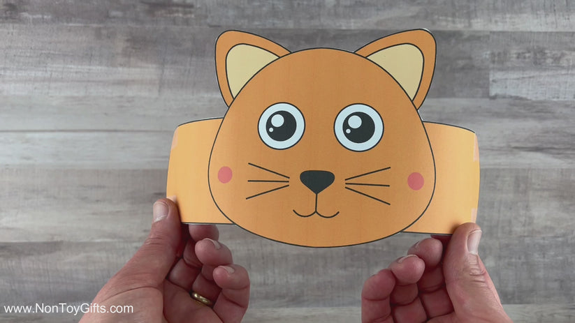 Cat Paper Hat - Farm Animal Headband - Coloring Craft Activity – Non ...