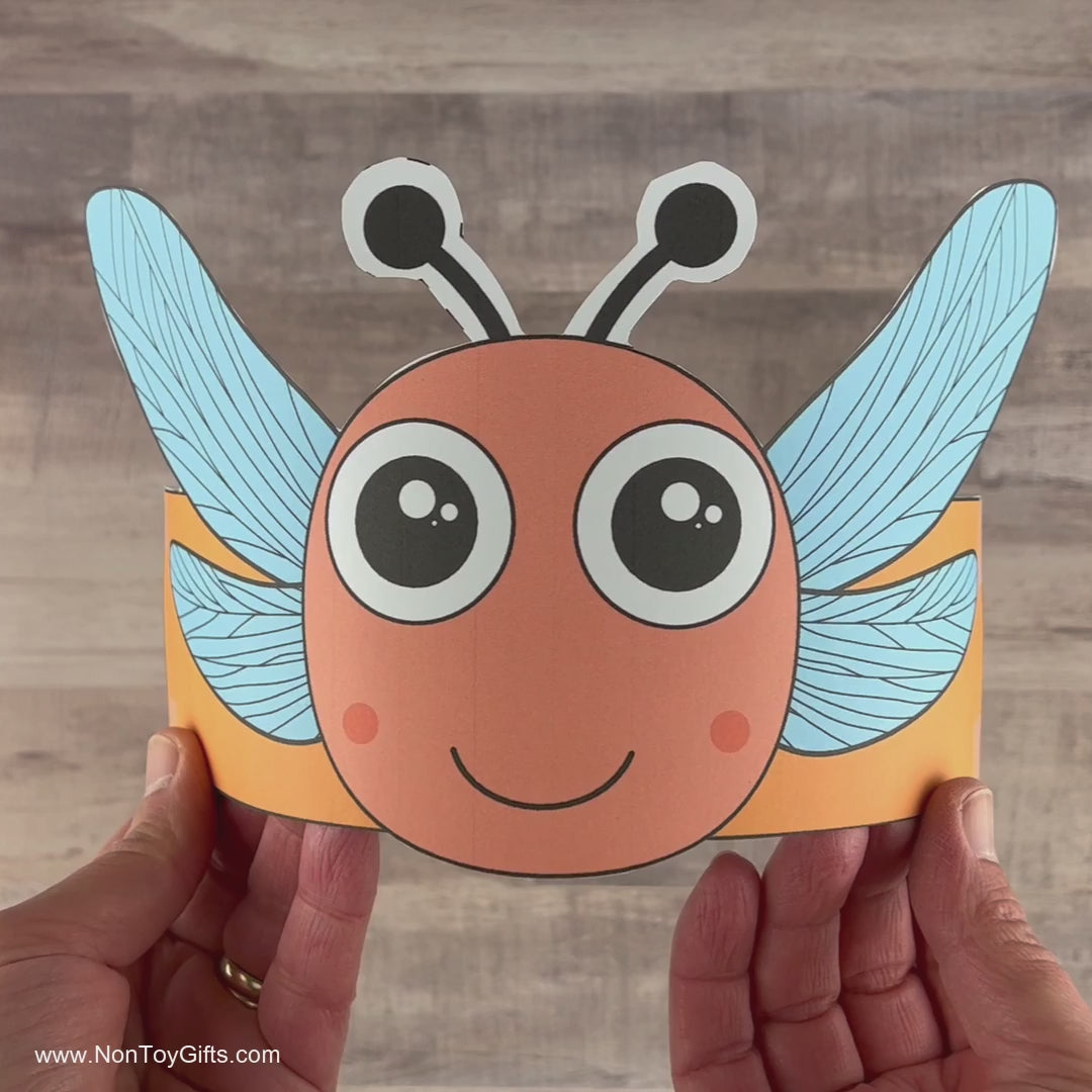 Dragonfly Headband - Insect Paper Hat - Spring Coloring Crown Activity ...