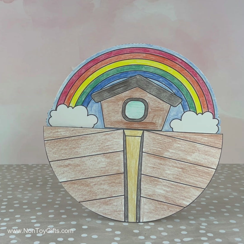 Noah's Ark Animals Rocking Craft - Bible Lesson - Bible Story Coloring ...