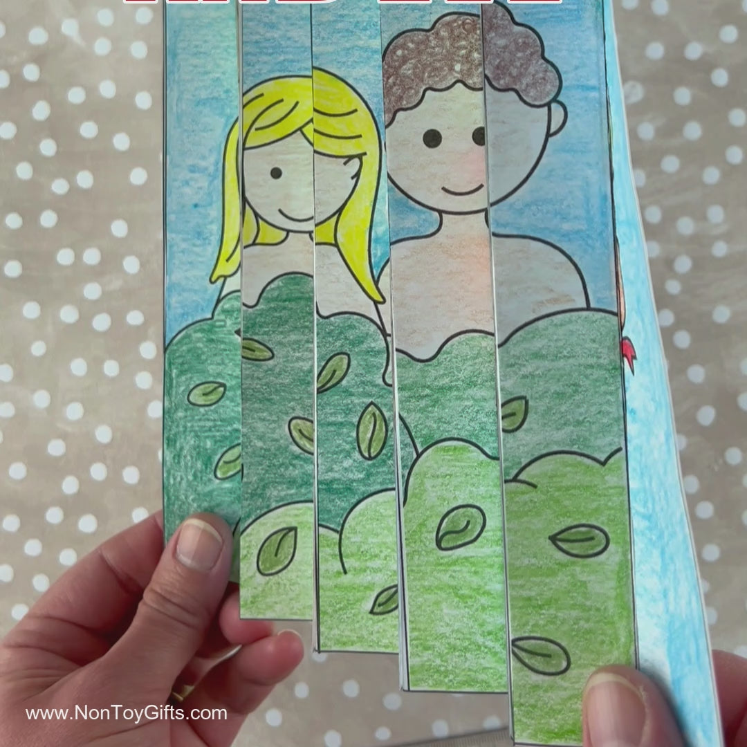 Adam and Eve Agamograph Printable Craft for Kids | Bible Story Activit – Non-Toy Gifts