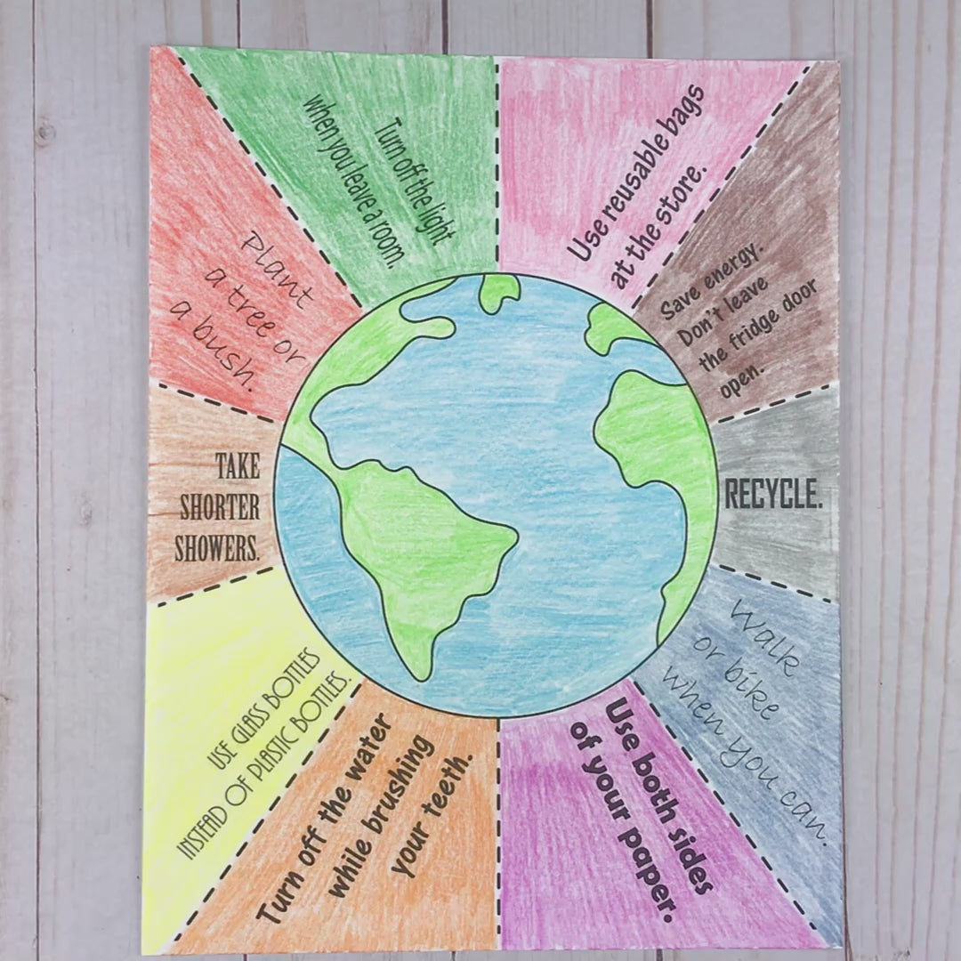 Earth Day Coloring Page - How To Take Care Of Earth Activity – Non-Toy ...