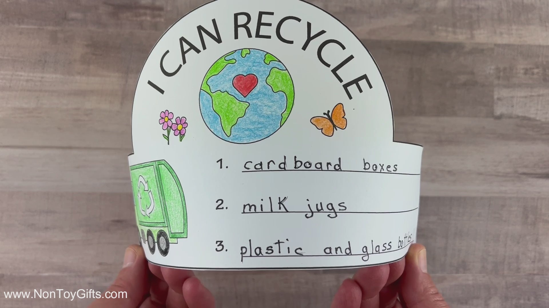 I Can Recycle Paper Hat - Earth Day Coloring Crown – Non-Toy Gifts