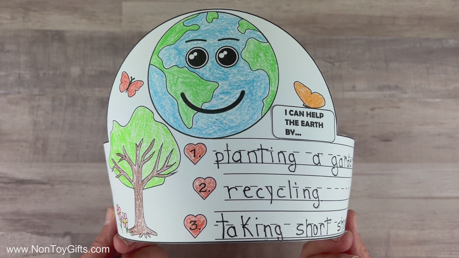 Earth Day Hat - I Can Help The Earth Coloring Crown Craft – Non-Toy Gifts