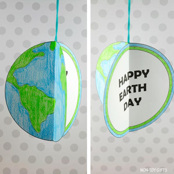 3D Earth Day Decoration and Coloring / Writing Craft for Kids – Non-Toy ...