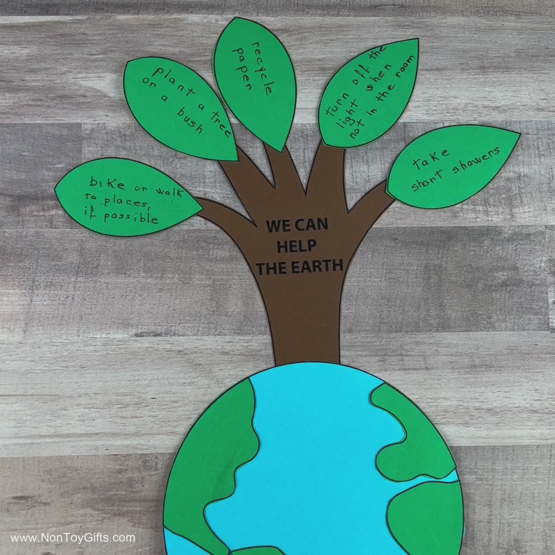 Earth Day Craft - We Can Help the Earth Tree Craft for Kids – Non-Toy Gifts