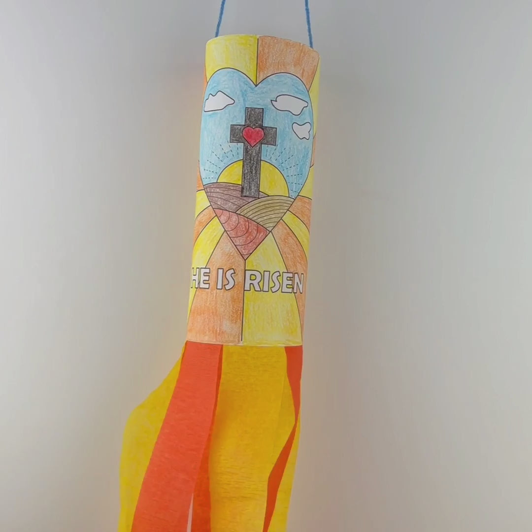 He Is Risen Windsocks - Easter Religious Craft - Coloring Activity ...