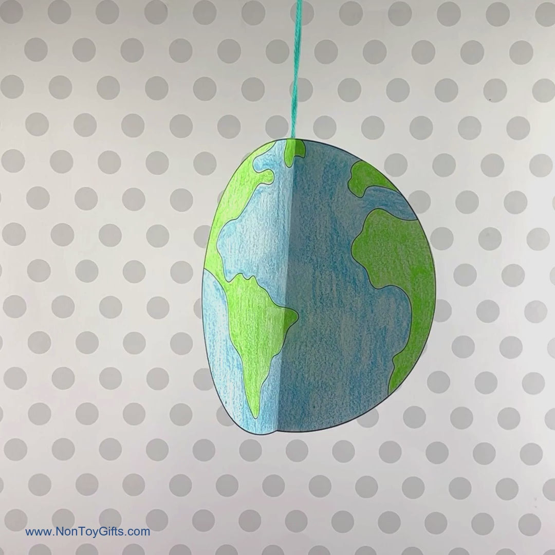 3D Earth Day Decoration and Coloring / Writing Craft for Kids – Non-Toy ...