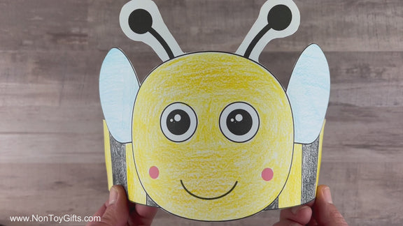 Bee Headband - Insect Paper Hat - Spring Coloring Crown Activity – Non ...