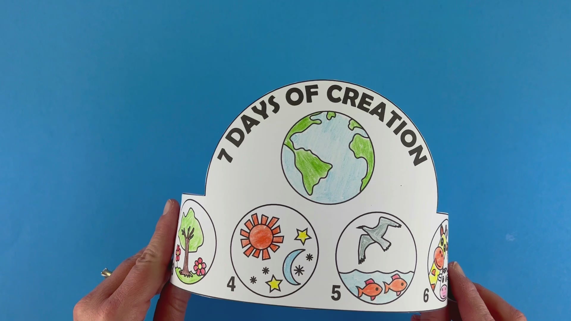 7 Days of Creation Paper Hat Craft Printable | Bible Story Activity fo ...