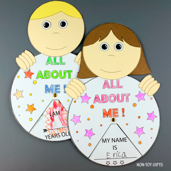 All About Me Spinner Craft – Back to School Printable for Kindergarten ...