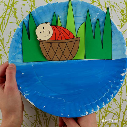 Baby Moses Craft - Bible Story - Paper Plate Interactive Craft – Non ...