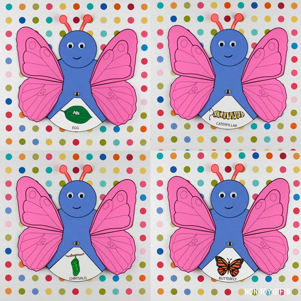 Spring Life Cycle 4-Craft Bundle: Bee, Butterfly, Frog and Bird Spinne ...