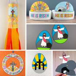 He Is Risen! 7 Craft Bundle - Easter Religious Crafts - Sunday School ...