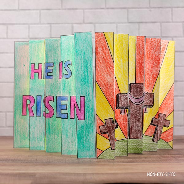 He Is Risen Agamograph - Easter Sunday School - Coloring Craft - Art A ...