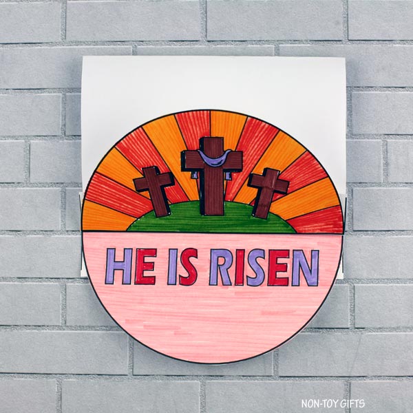 He is Risen Craft - Easter Religious Coloring Craft - Sunday School ...