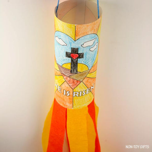 He Is Risen Windsocks - Easter Religious Craft - Coloring Activity ...