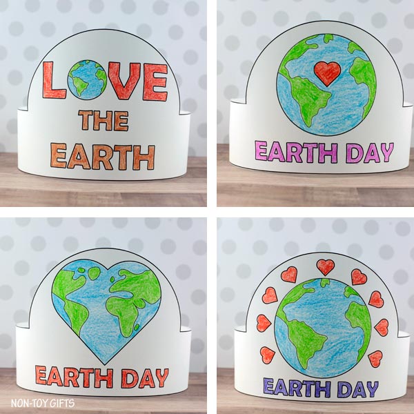 Earth Day Paper Hats - Coloring Crown Craft - Kids Headbands – Non-Toy ...
