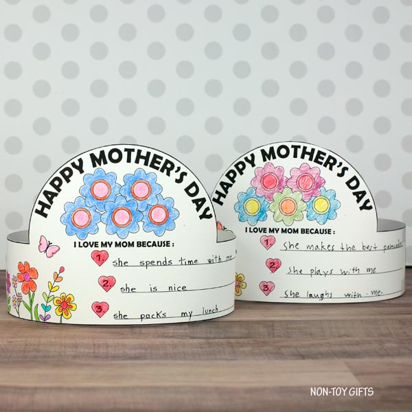 Mother's Day Hat - I Love My Mom/Mum Because... - Writing and Coloring ...