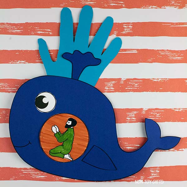 Jonah and the Whale Handprint Craft - Bible Lesson Craft – Non-Toy Gifts