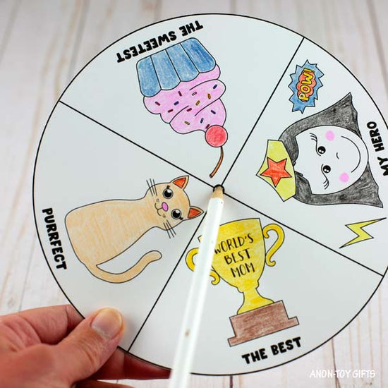 Mother's Day Craft - Spinner Coloring Craft for Mom or Mum – Non-Toy Gifts