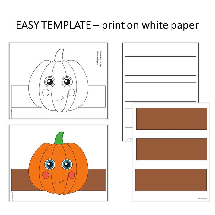 Pumpkin Paper Hat - Fall Coloring Crown - Autumn Headband – Non-Toy Gifts