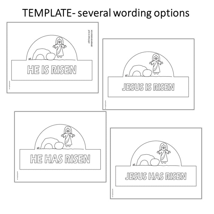 2 He Is Risen Headbands - Easter Religious Craft - Coloring Activity ...