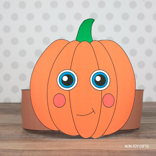 Pumpkin Paper Hat - Fall Coloring Crown - Autumn Headband – Non-Toy Gifts