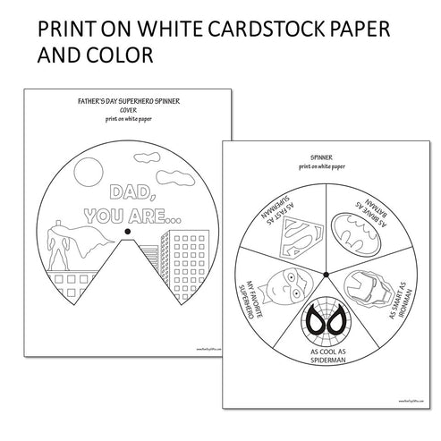 Father's Day Superhero Craft - Spinner Coloring Craft for Dad – Non-Toy ...