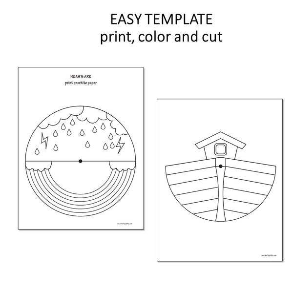 Noah's Ark Spinner Craft - Bible Lesson - Bible Story Coloring Craft ...