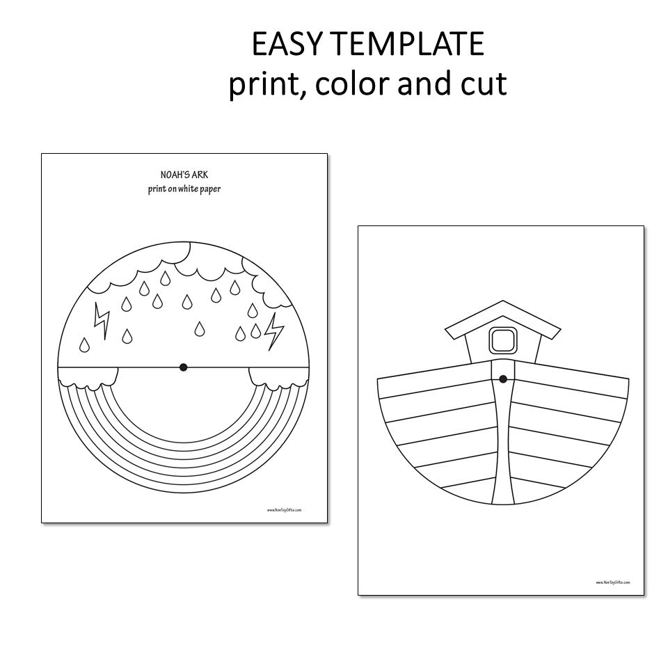 Noah's Ark Spinner Craft - Bible Lesson - Bible Story Coloring Craft ...