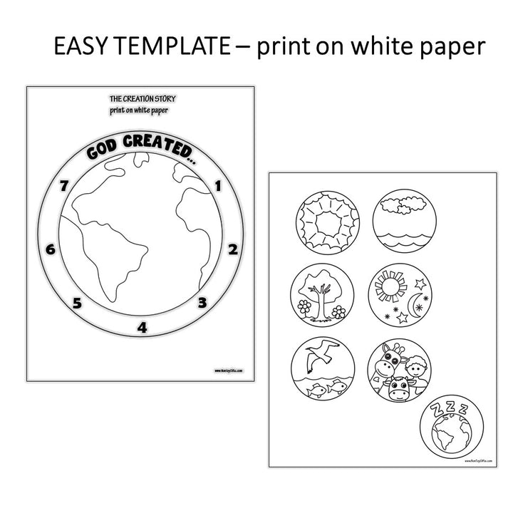Creation Story Craft Printable – 7 Days of Creation Bible Activity for ...